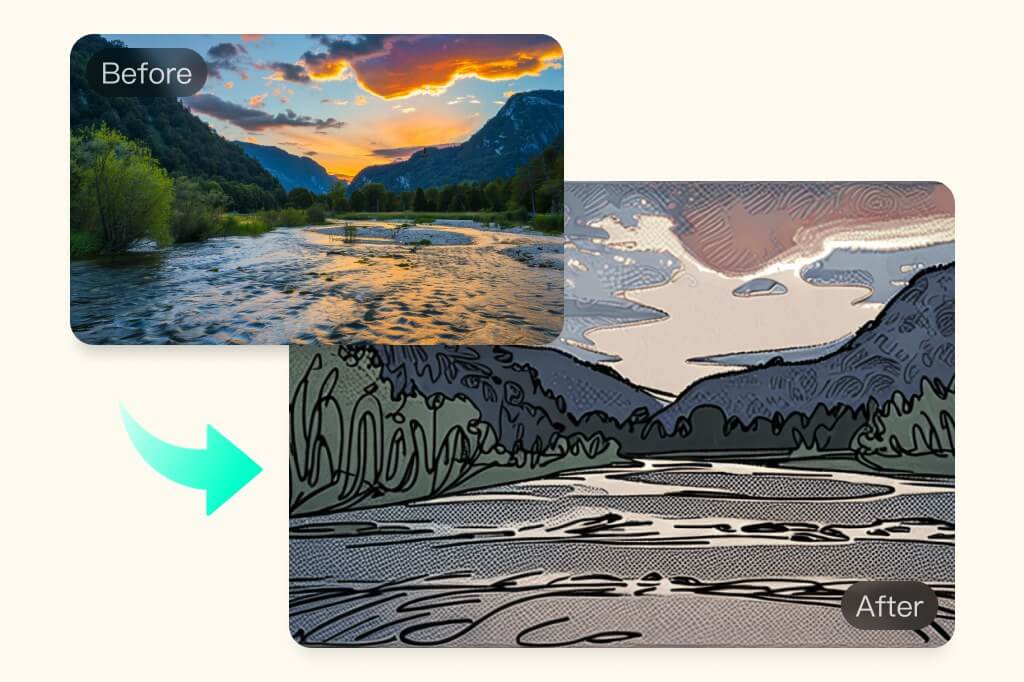 Turn Photo to Line Drawing Art Online for Free | insMind