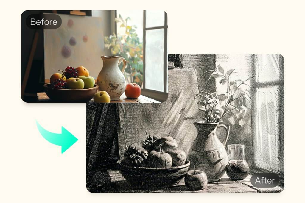 Turn Photo to Line Drawing Art Online for Free | insMind