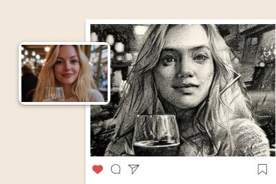 Turn Photo to Line Drawing Art Online for Free | insMind