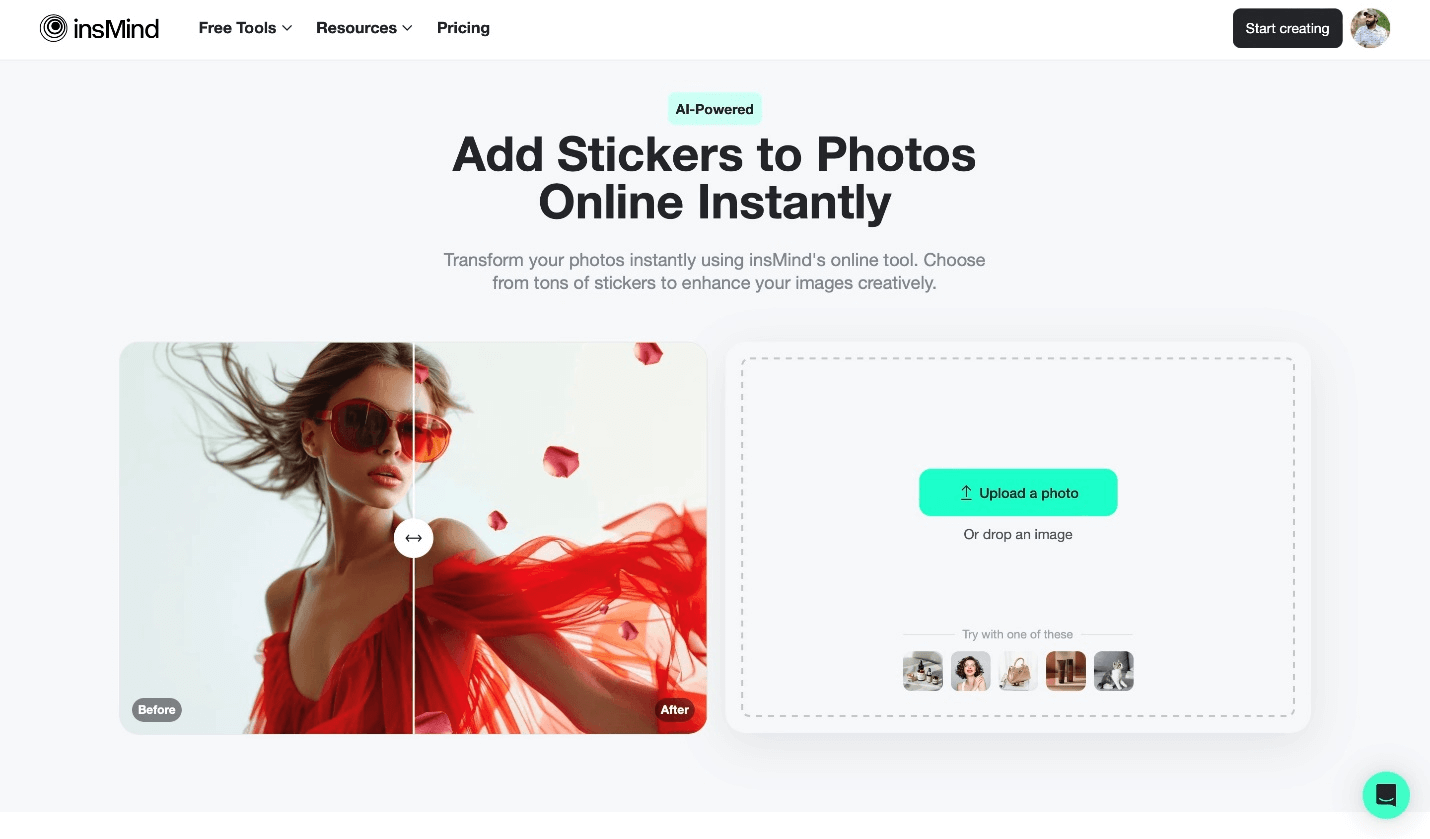 How to Add Stickers to Photos Easily Online | insMind
